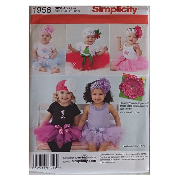 Simplicity | Office | Sewing Pattern Uncut Simplicity 956 Baby Sizes Xs ...